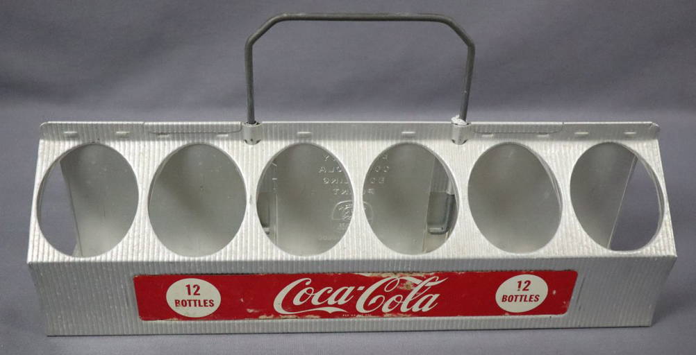 Vintage 1950's Coca Cola 12 Bottle Metal Aluminum Carrier