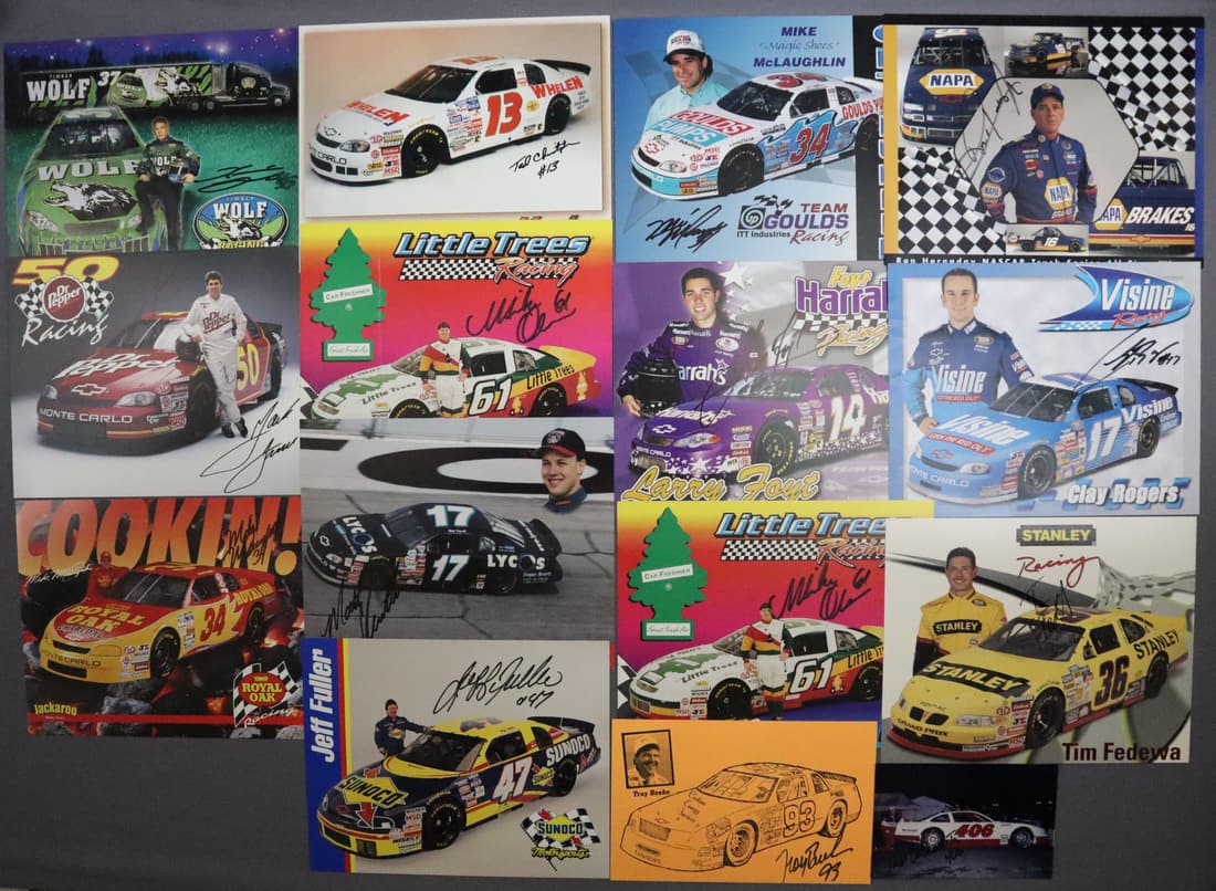 15 - Nascar Race Car Driver Signed Hero Cards - Stock Cars Auction
