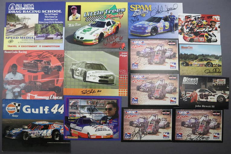 14 Nascar Race Car Driver Signed Hero Cards Stock Drag Cars