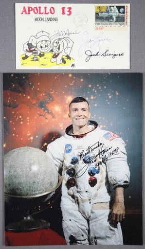 Apollo 13 Crew Signed Cover & Lithograph