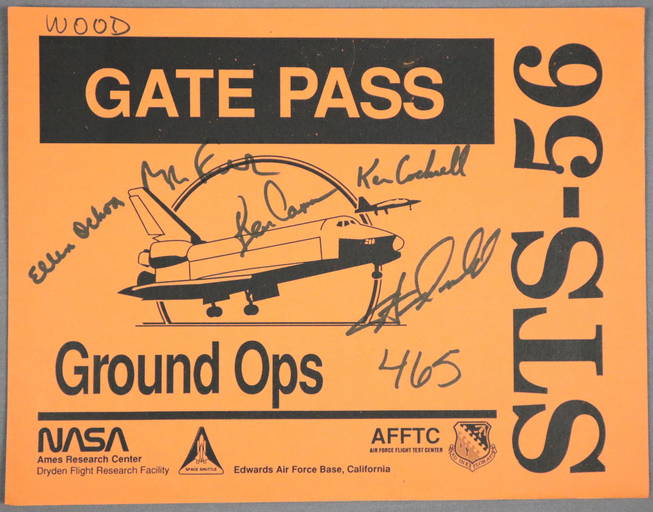 Sts 56 Crew Signed "ground Ops" Access Pass
