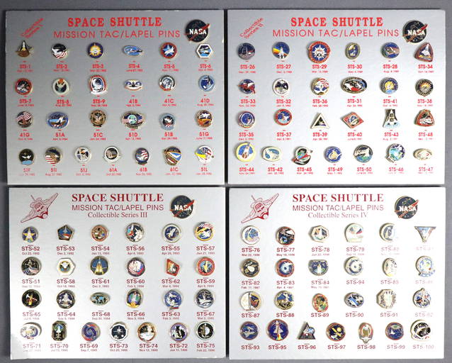 Ksc Space Shuttle Mission Lapel Pin Collection Displays