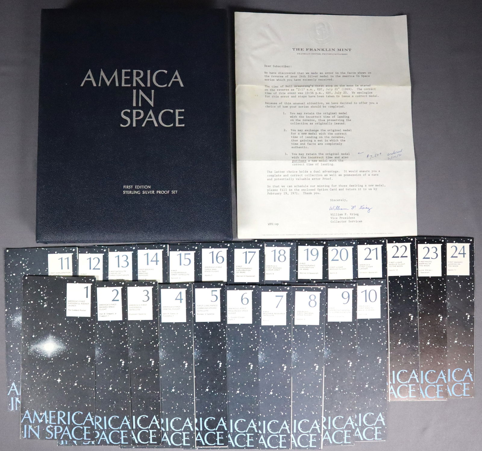 Franklin Mint "american In Space" Coin Collection With Brochures Auction