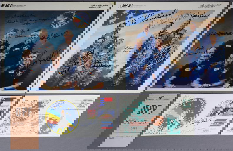 Sts 51d & Sts 27 Crew Signed Nasa Lithographs & Covers