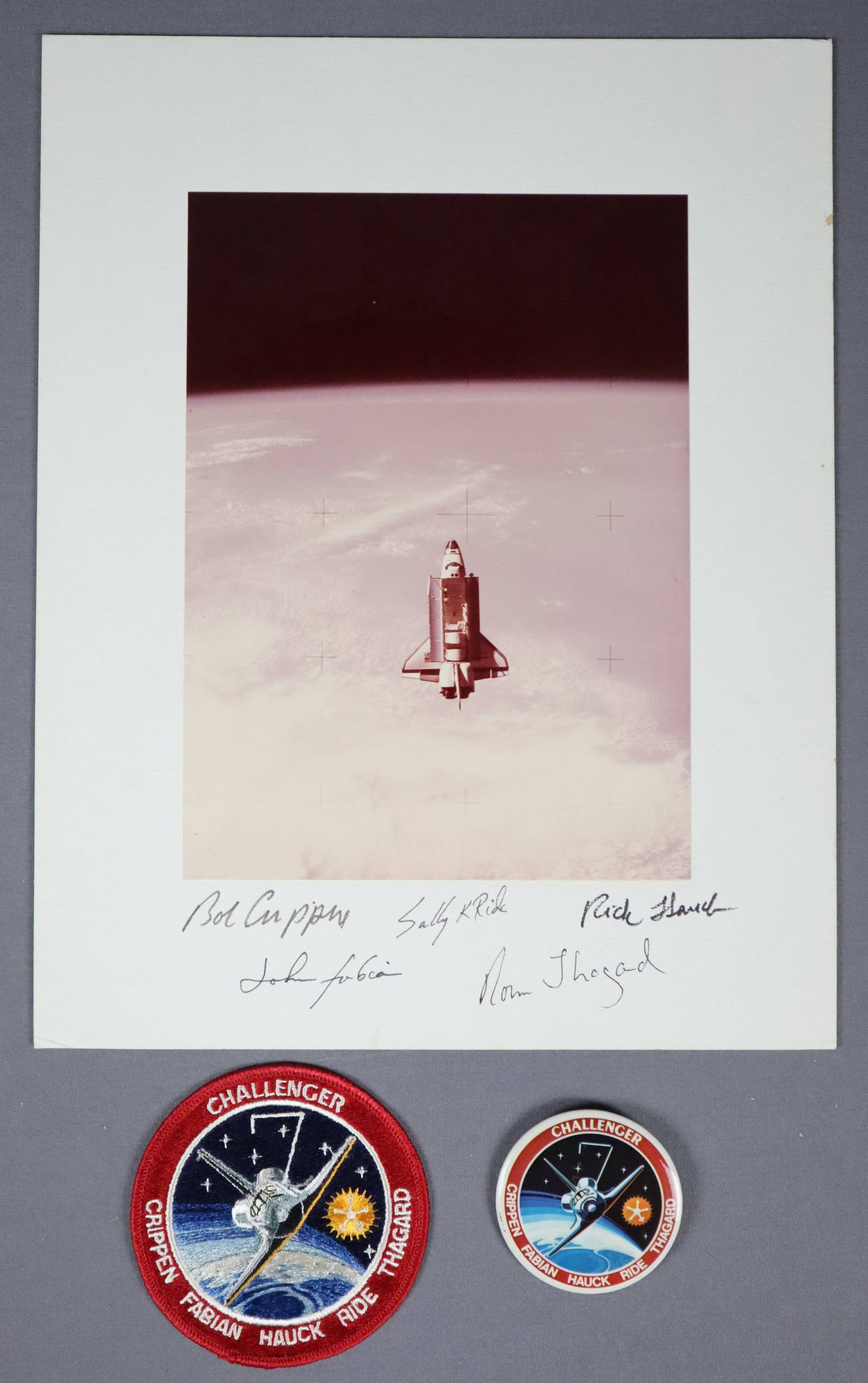 Sts-7 Crew Signed Nasa Photograph Display Auction