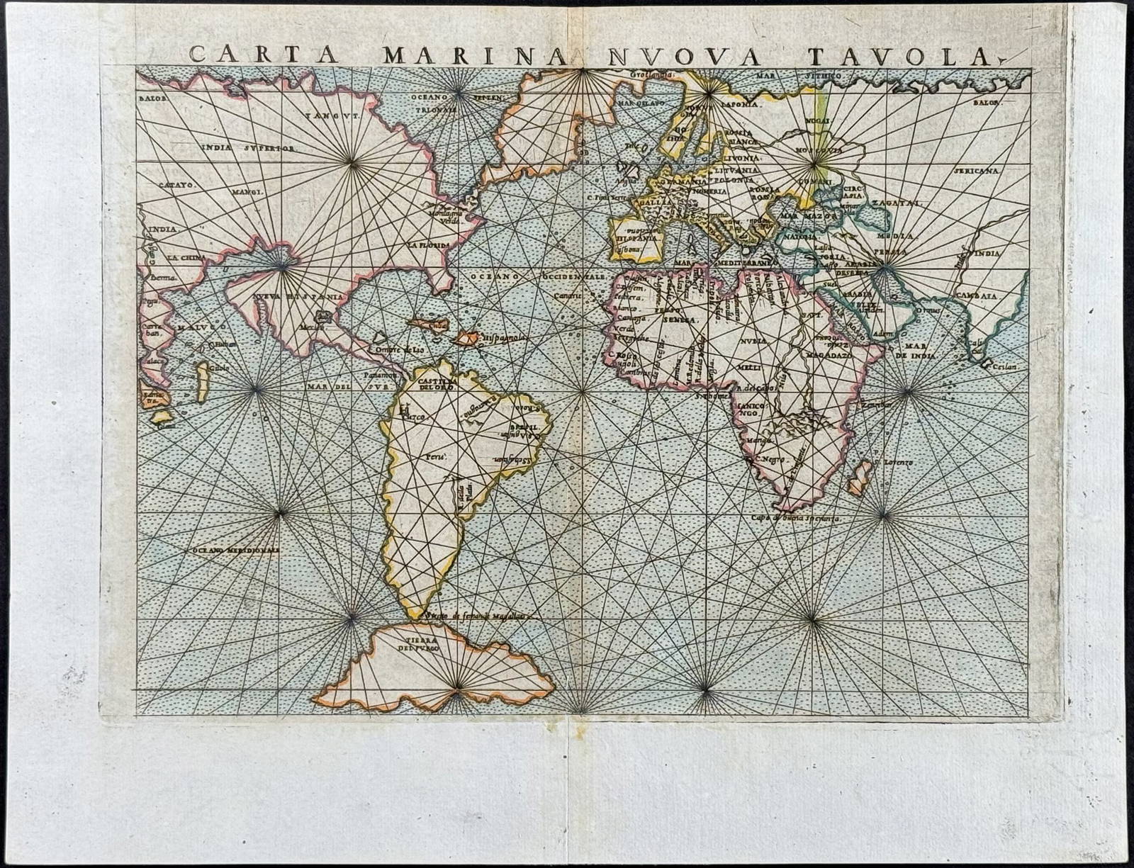 World: Ptolemy, Pub. 1562 - Map Of The World (america Shown As Florida ...