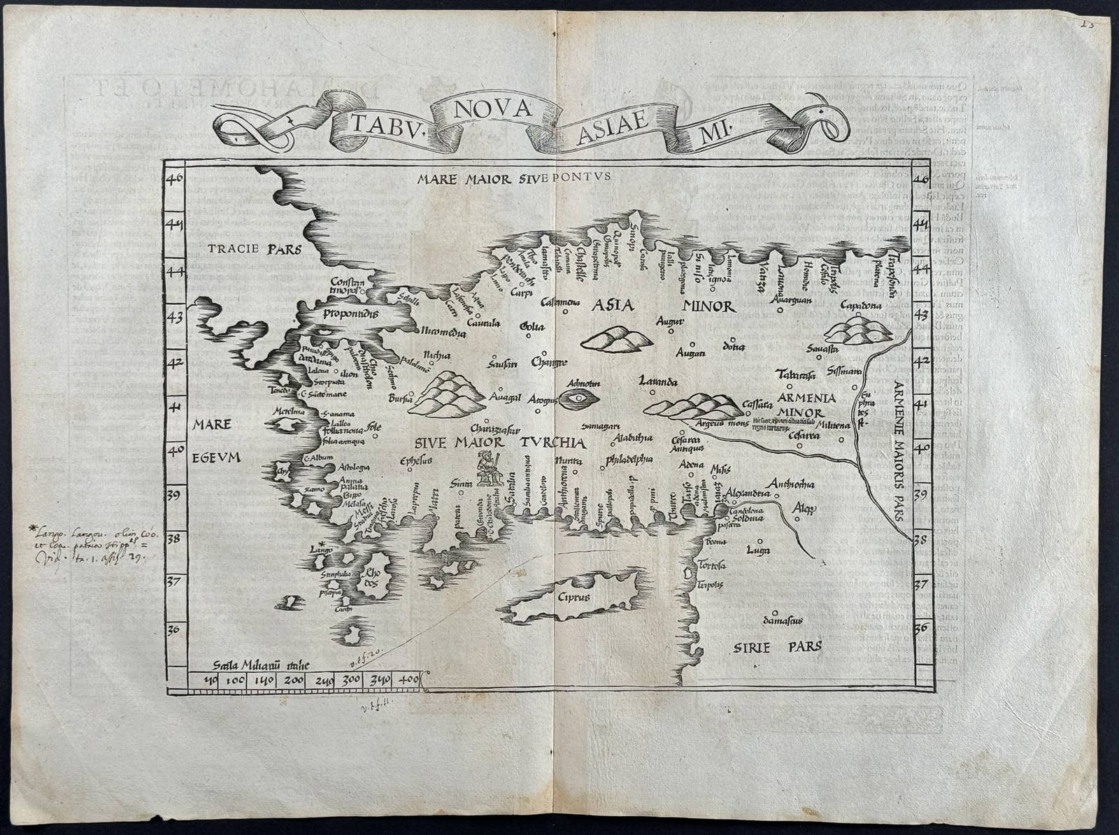 Ptolemy, Fries, Pub. 1535 - Map Of Turkey Auction