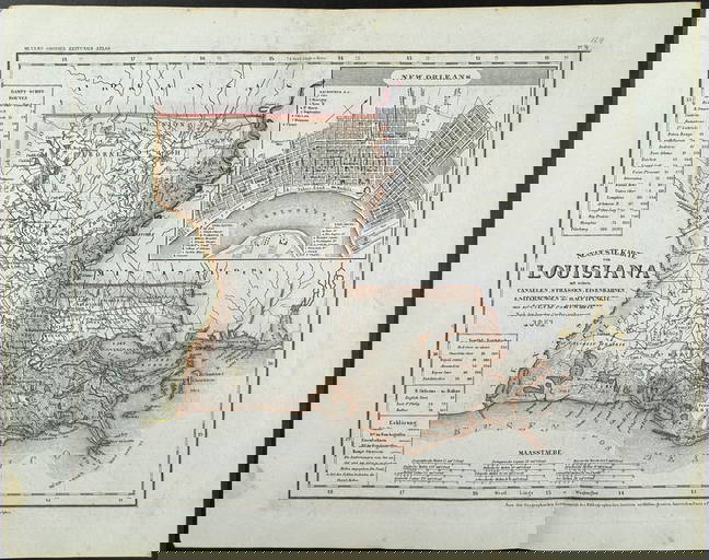 Meyer Map Of Louisiana With Inset Of New Orleans