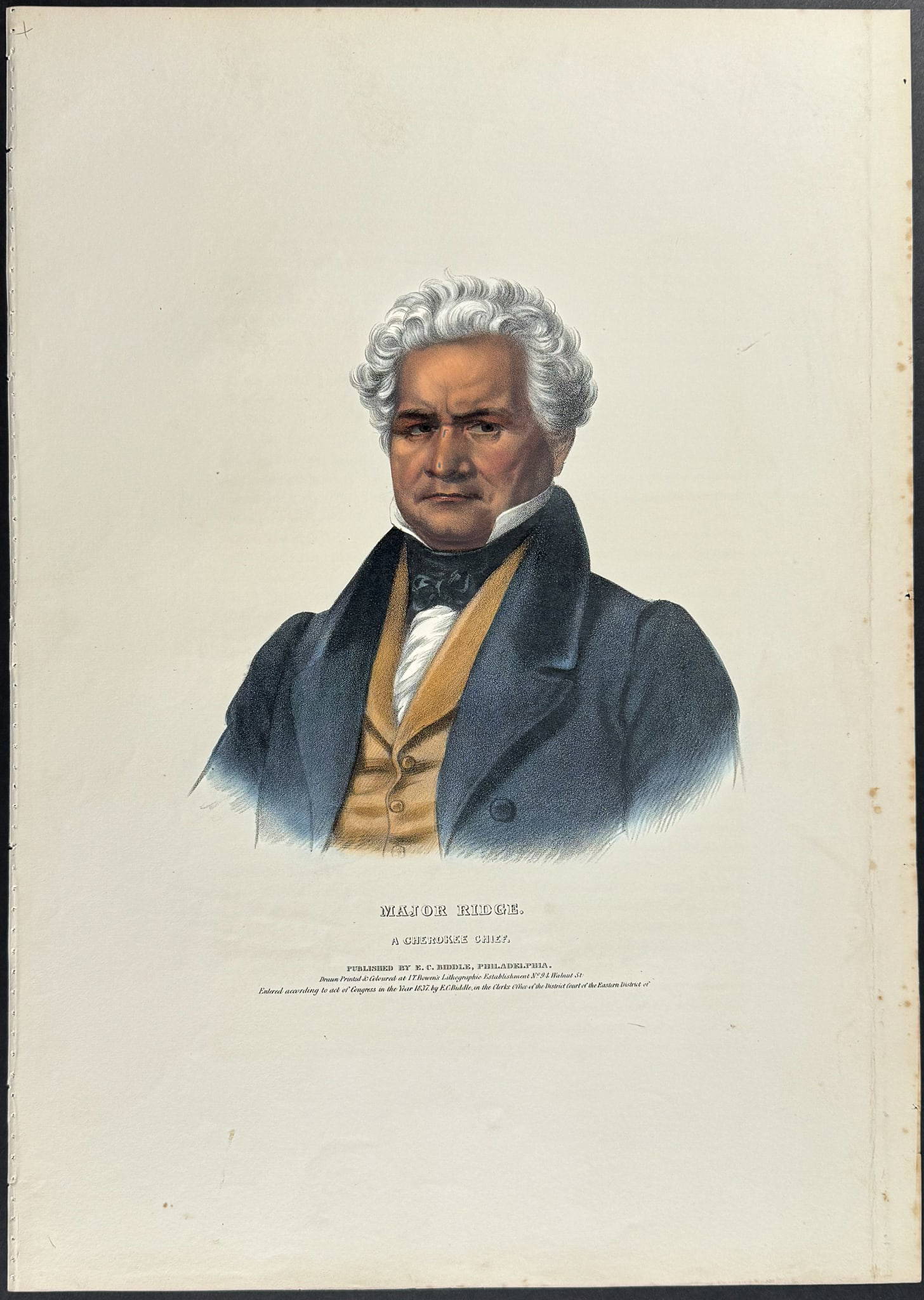 Mckenney & Hall, Folio - Major Ridge, A Cherokee Chief Auction