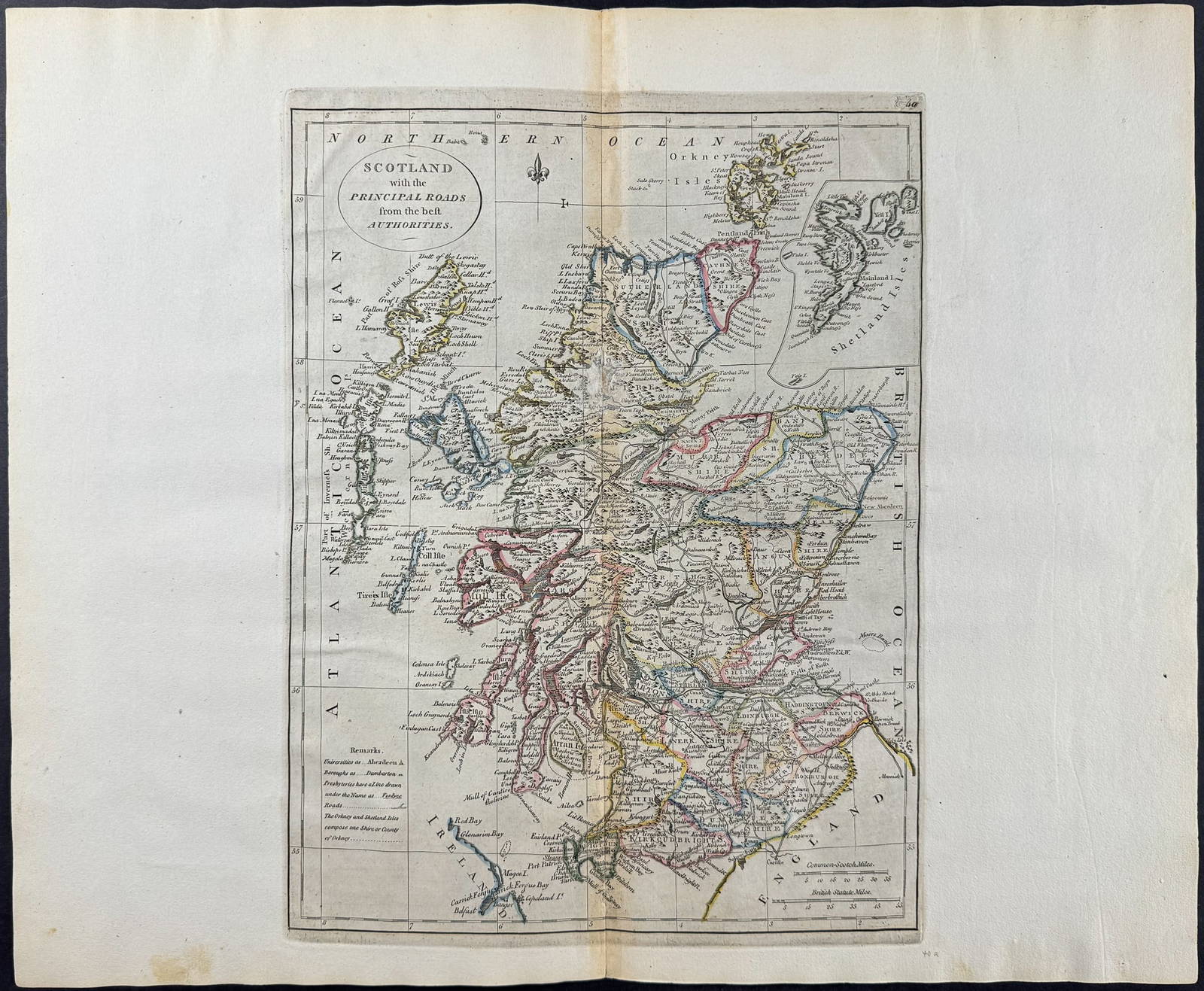 Carey, Pub. 1814 - Map Of Scotland With The Principal Roads Auction