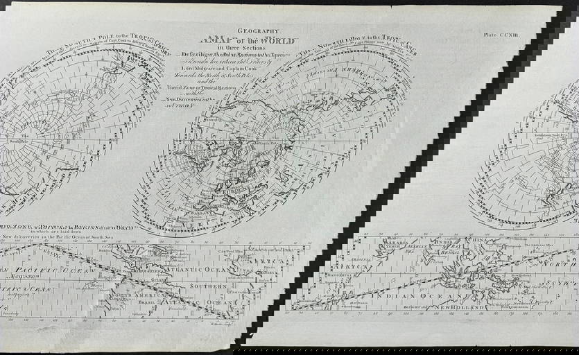 Dobson Map Of The World With Chart Of Torrid Zone Or Tropical Regions ...