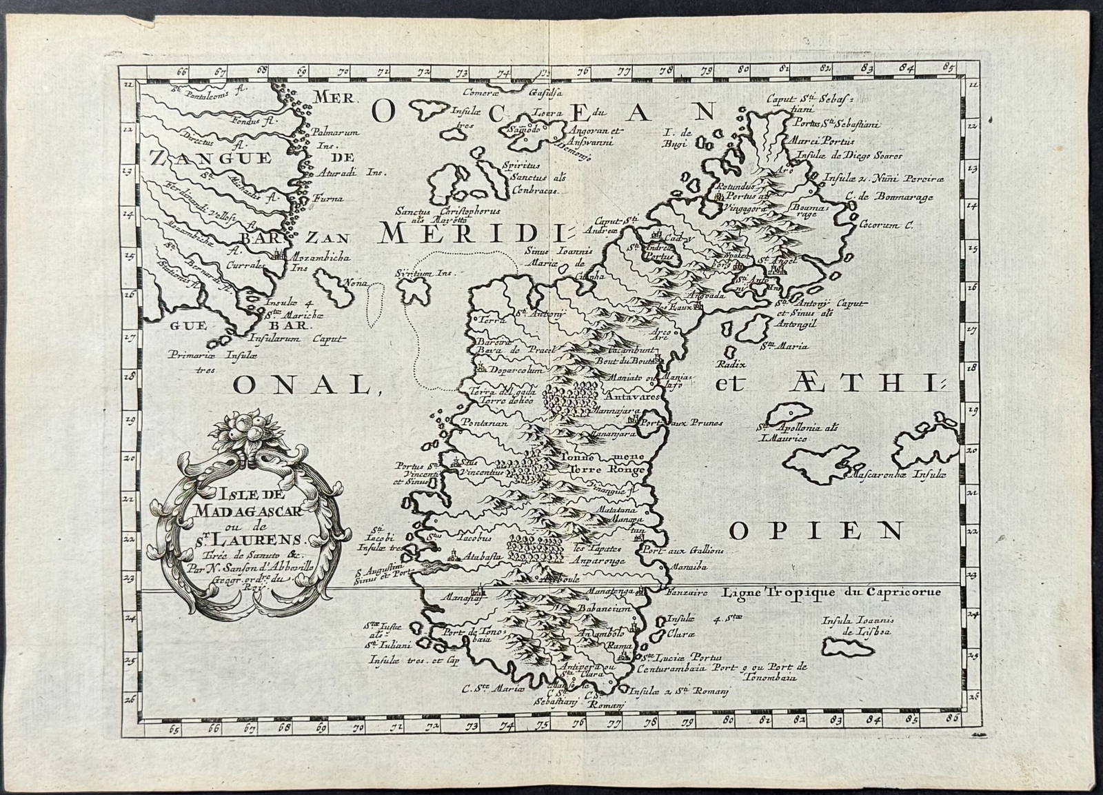 Sanson - Map Of Madagascar Auction