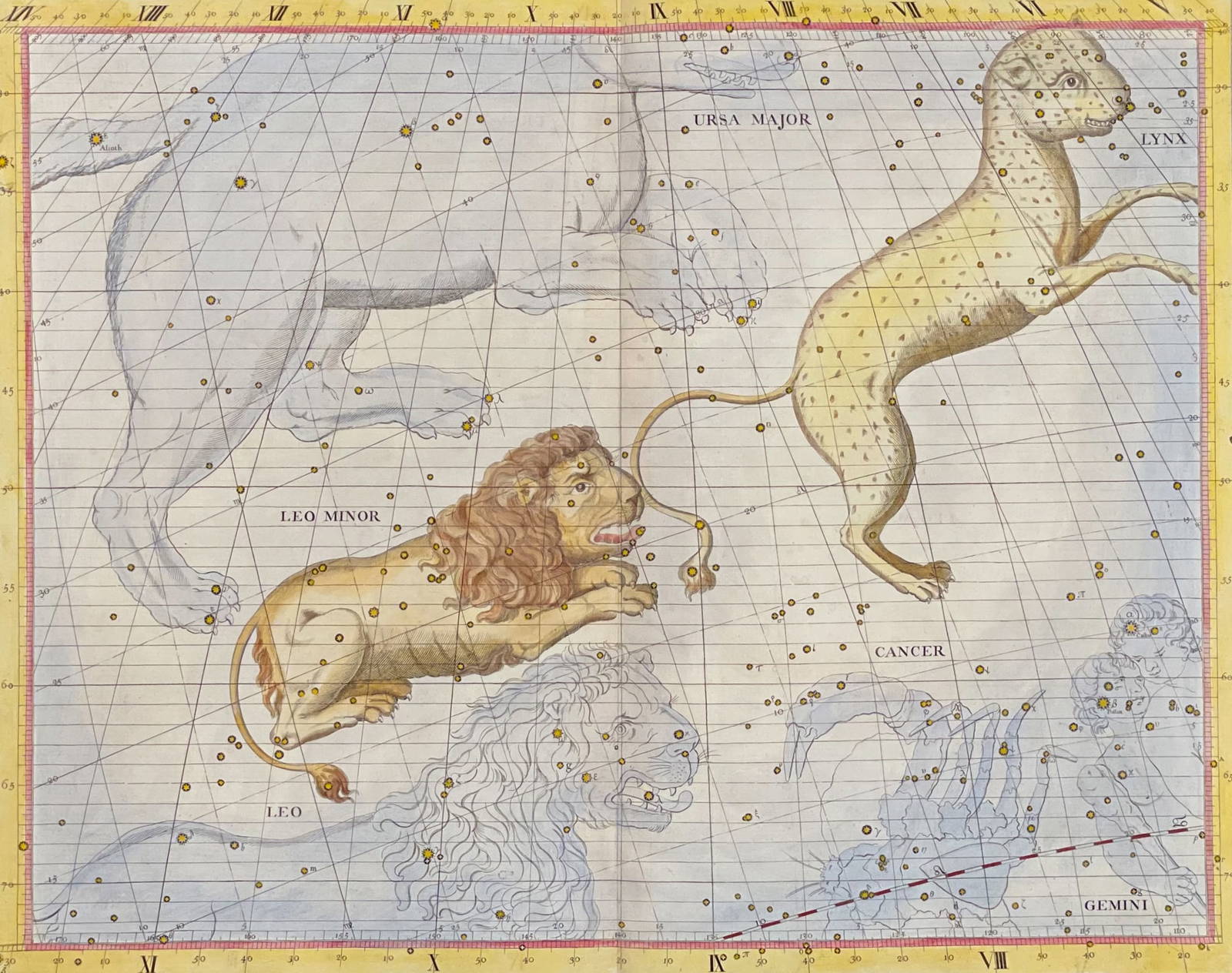 Flamsteed, Folio - Lynx & Leo Minor (lion) Constellations Auction