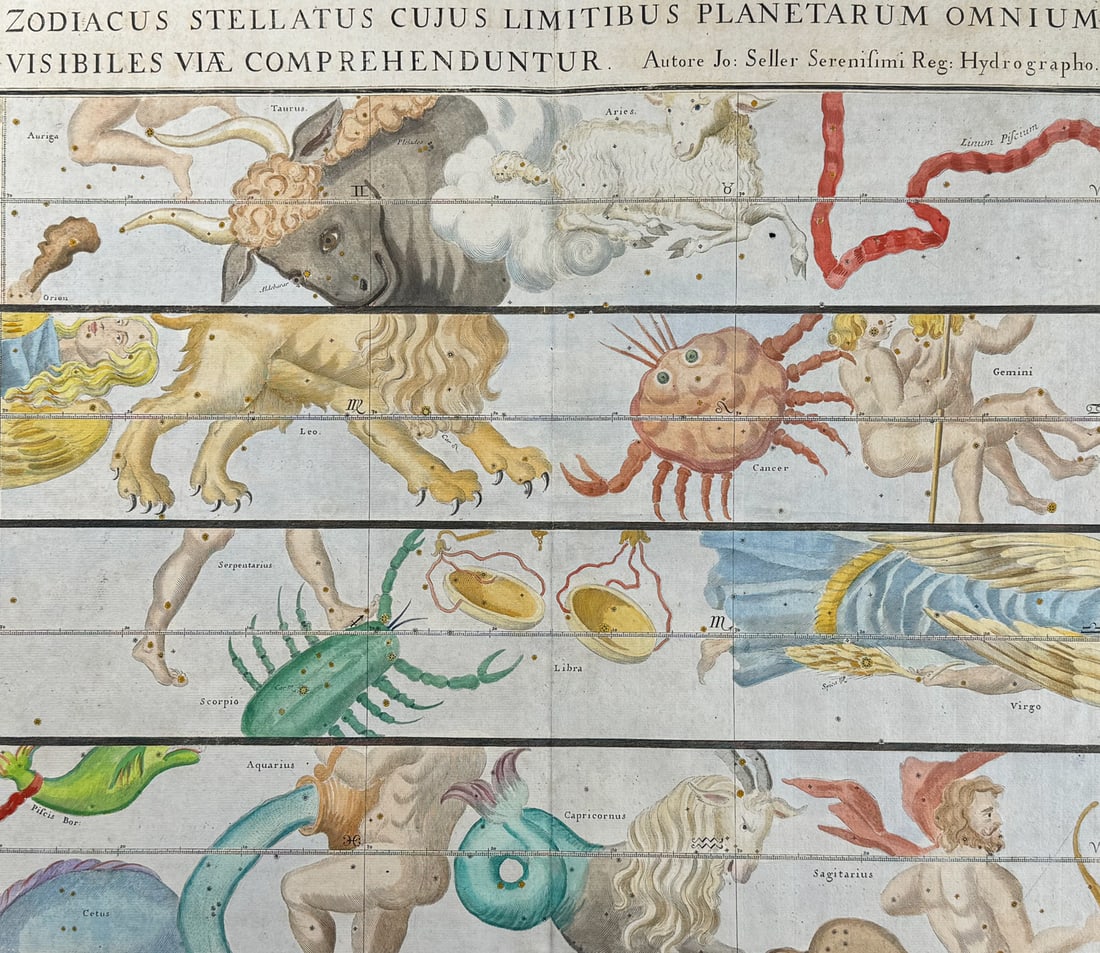 Seller & Senex - Celestial Chart - Zodiacus Stellatus Cujus Limitibus ...