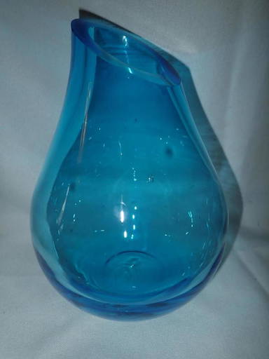 Azure Blue Controlled Bubble Vase