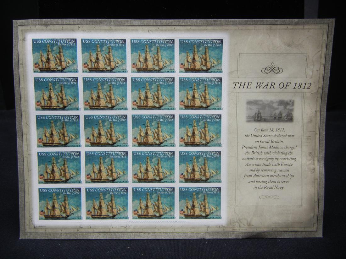 The War of 1812 20 Stamp Collection. New Sheet