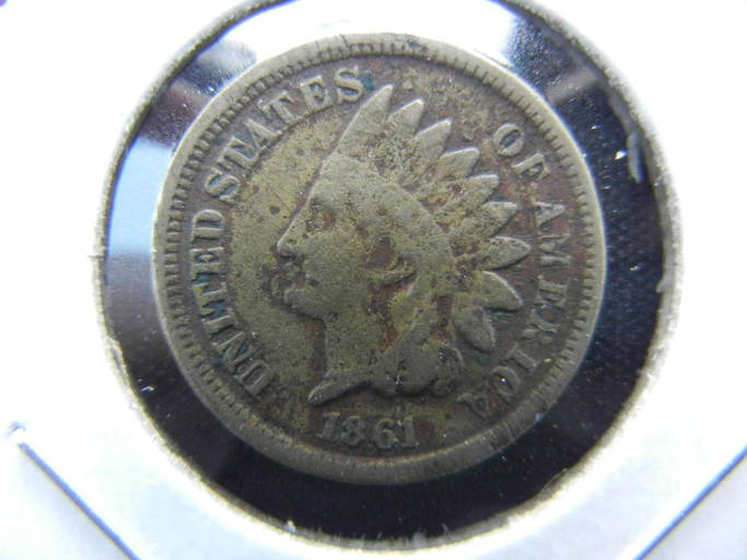 1861 Indian One Cent . Vf Details.