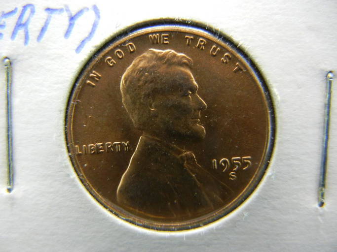 Freak Mint Error. 1955 S Lincoln. Has ”libierty”