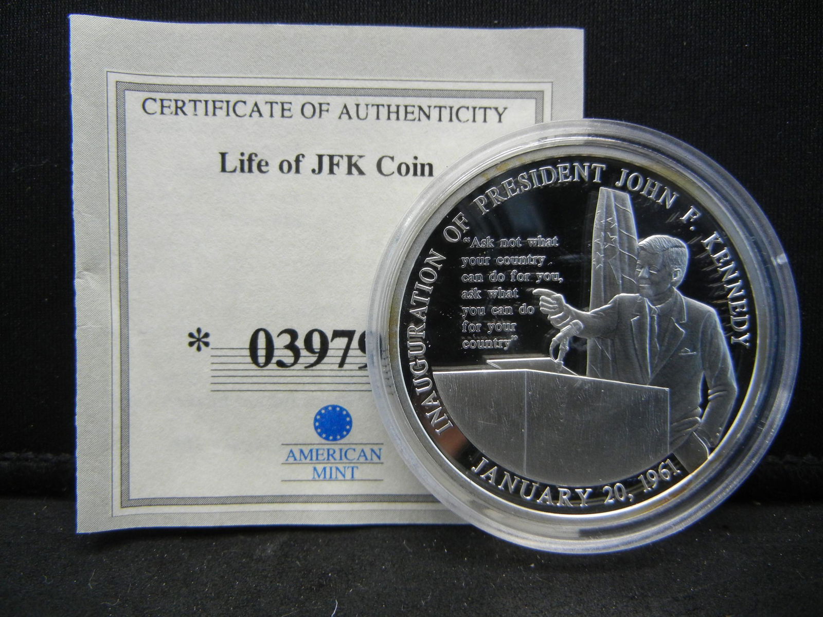 Life And Legacy Of John Fitzgerald Kennedy Coin. Proof