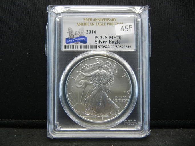 2016 Pcgs Ms 70 Silver Eagle 30th Anniv. American Eagle