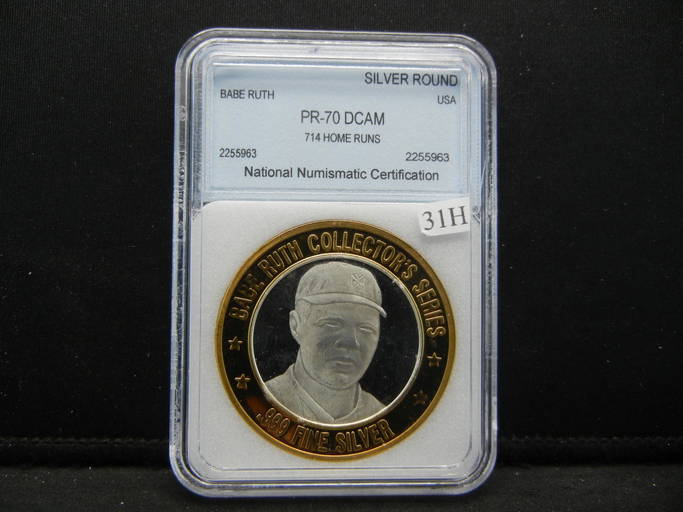 Babe Ruth Commemorative Coin .999 Silver