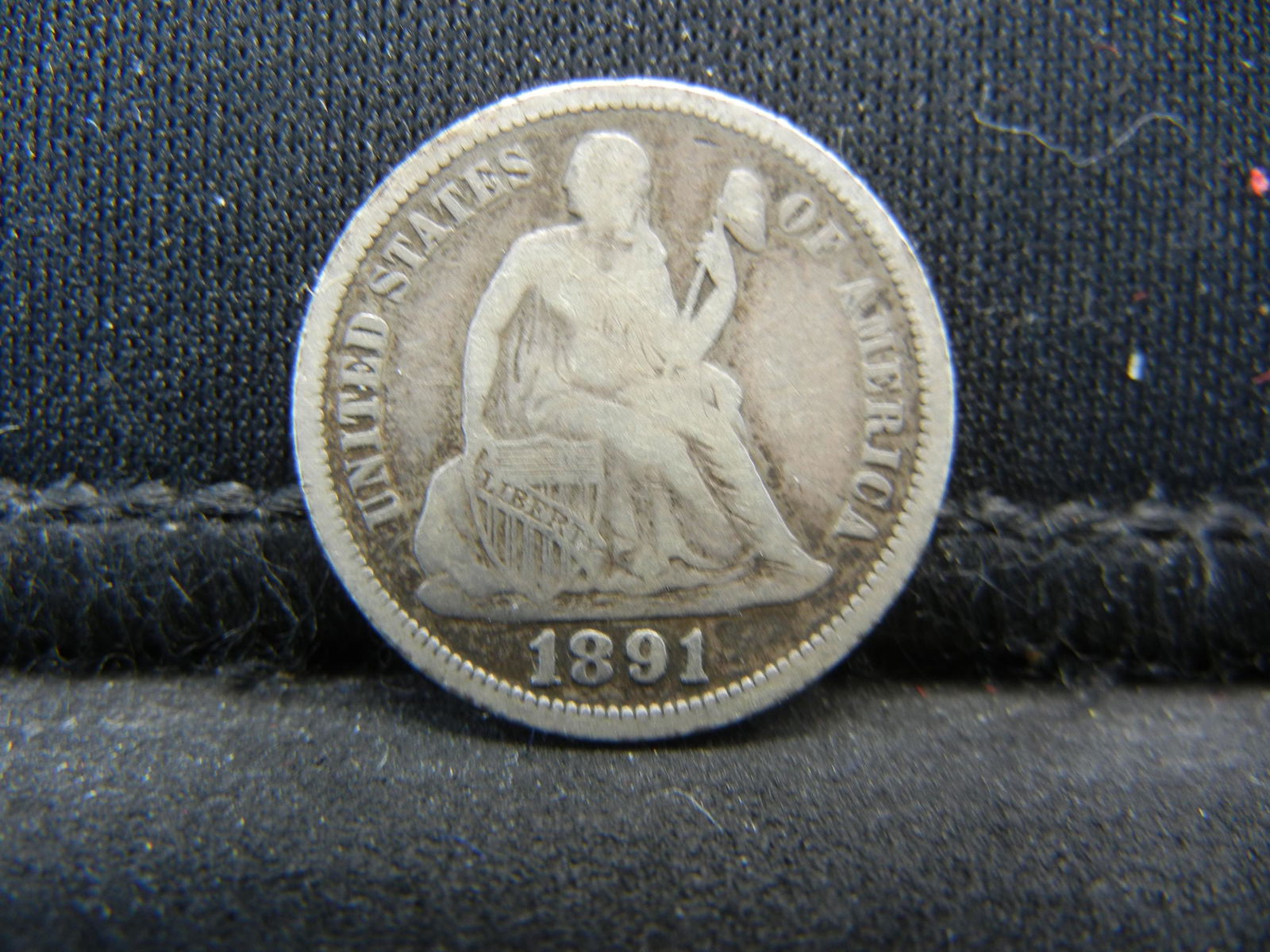 1891 Seated Liberty Dime, Full Readable Liberty.