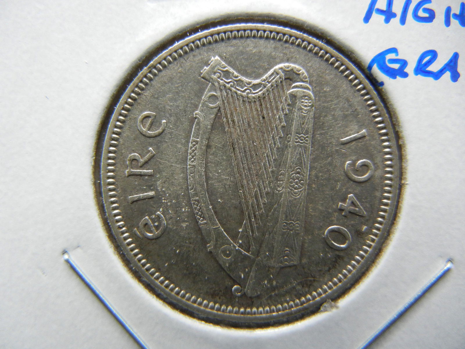 1940 Ireland Silver Shilling. High Grade.