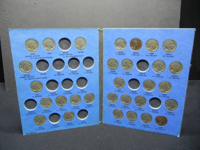 1913 1928 Buffalo Nickel Book, (30) Coins