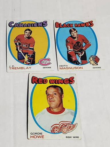 1971 72 Topps Hockey Trio W/ Gordy Howe