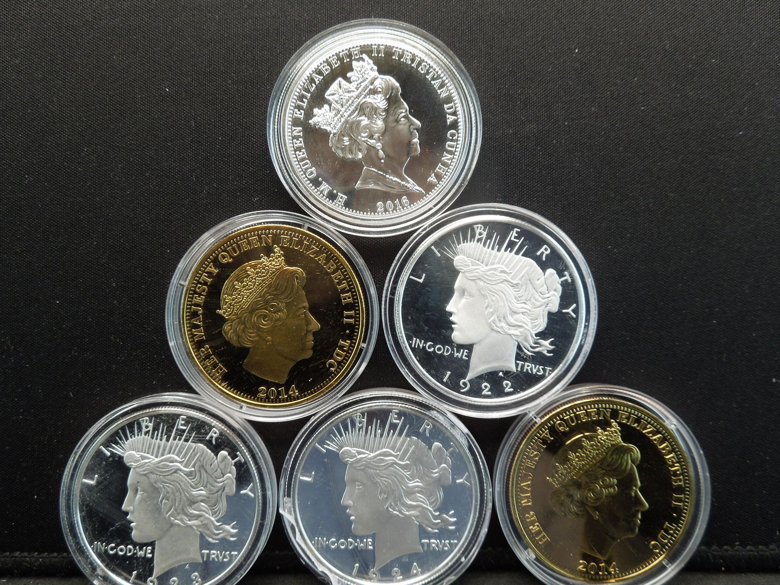 (6) X Tribute Coins In Capsules Part Of A Tribute Coin