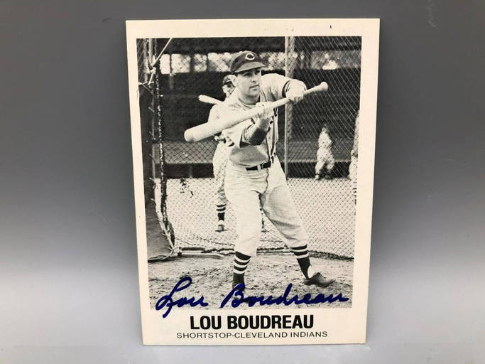 1977 Tcma Lou Boudreau Hand Signed Card
