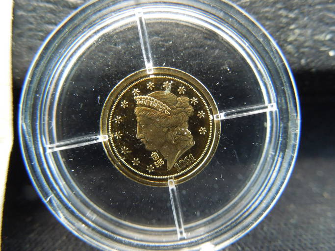 Solid Gold Eagle Replica By American Mint W/coa