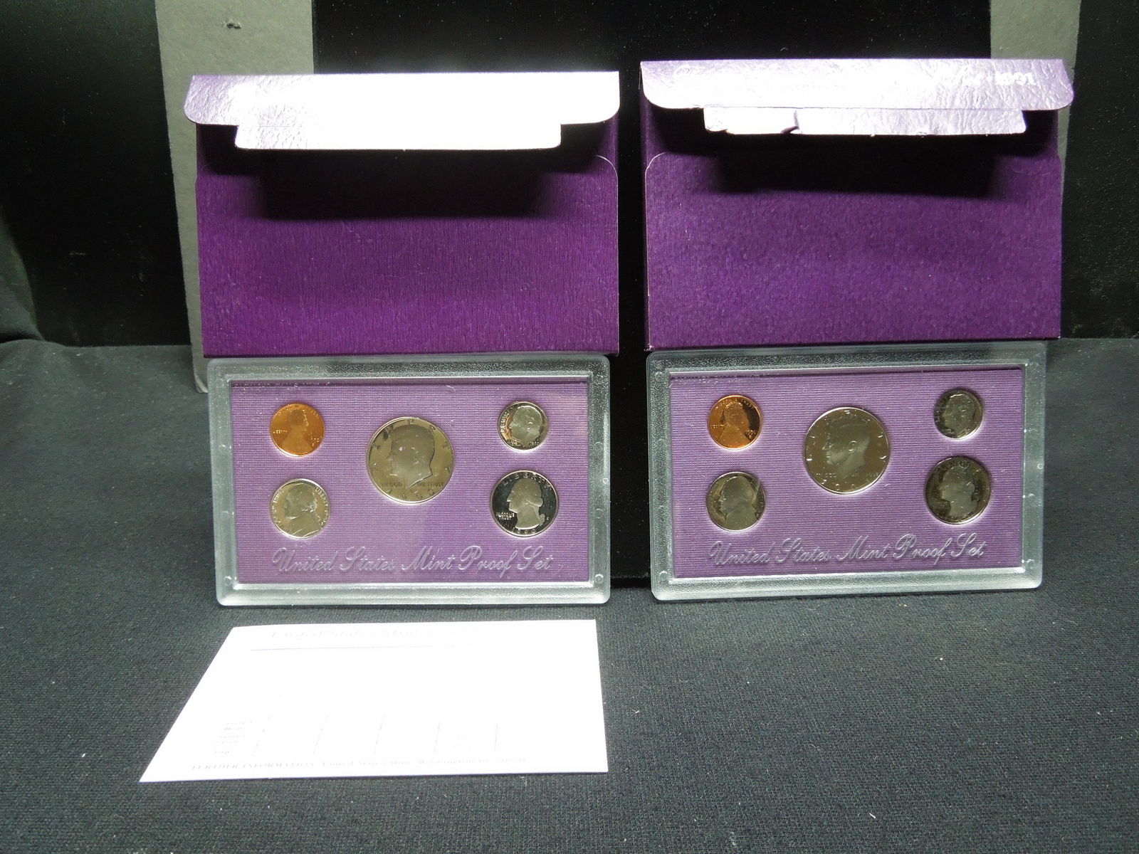 1990 & 1991 United States 5 Coin Proof Sets