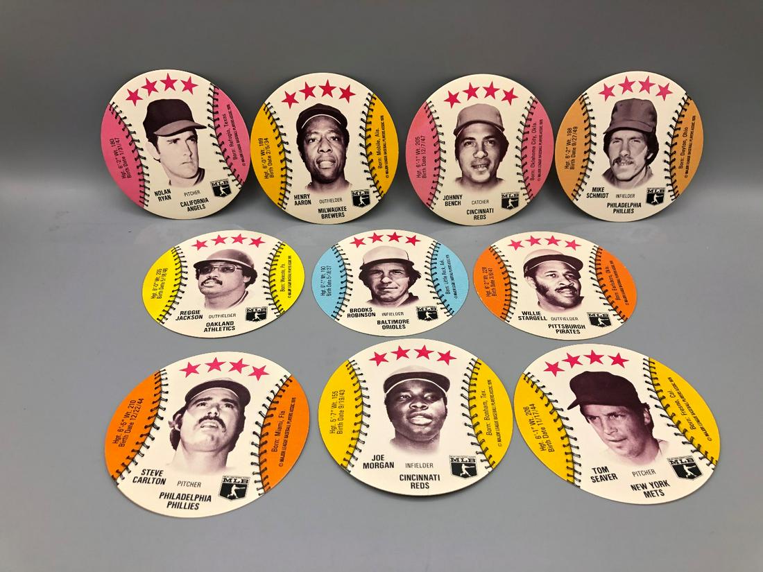 1976 Msa Isaly's Discs Lot Of 10 Baseball Hofs Nolan