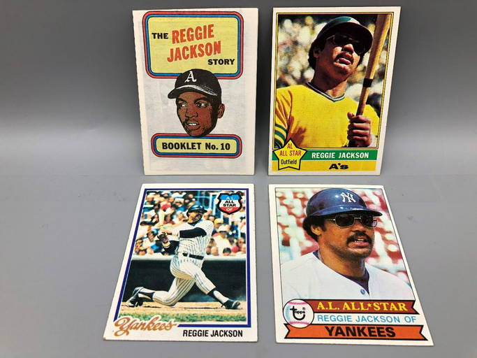 (4) Different Reggie Jackson Cards 1970 Booklet #10