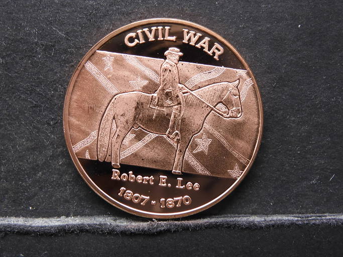 Robert E Lee Civil War One Ounce .999 Fine Copper Round