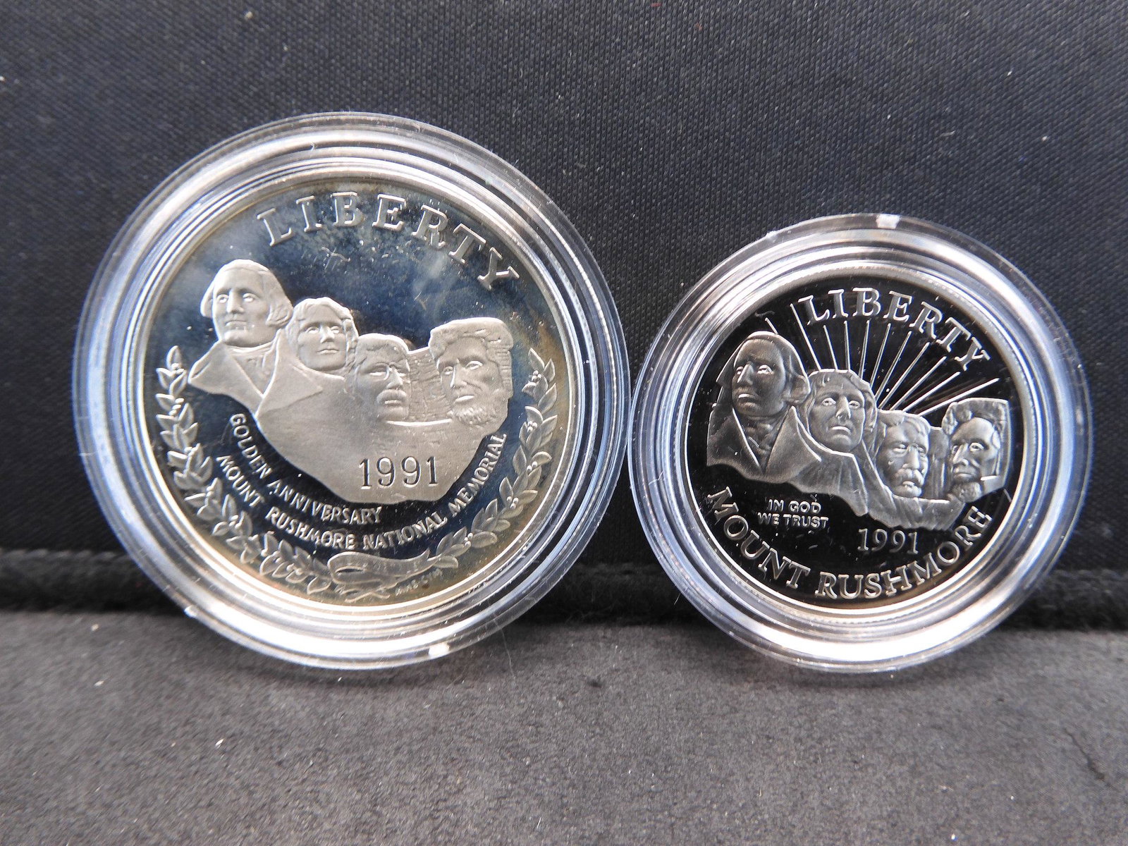1991 Mount Rushmore Proof 2 Coin Set Ogp