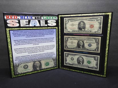 Us Currency Notes Silver Certs, Red Seal, $2 & More