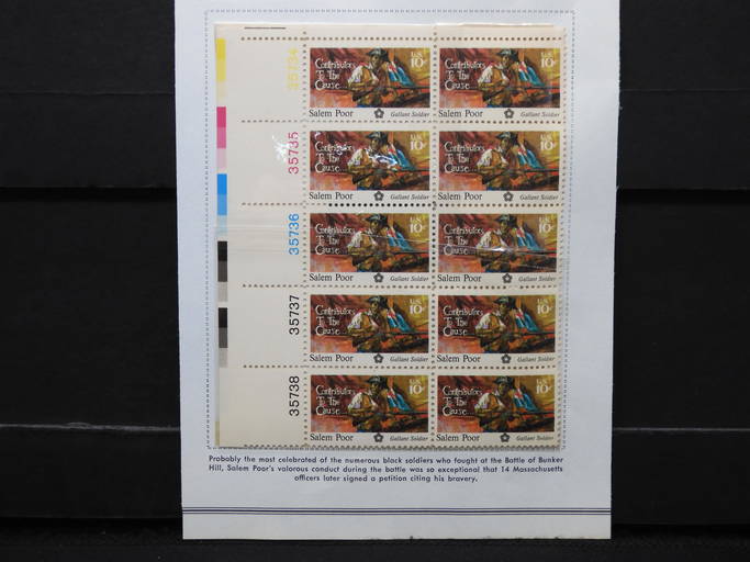 Vintage Unused Postage Stamps 1975 Salem Poor