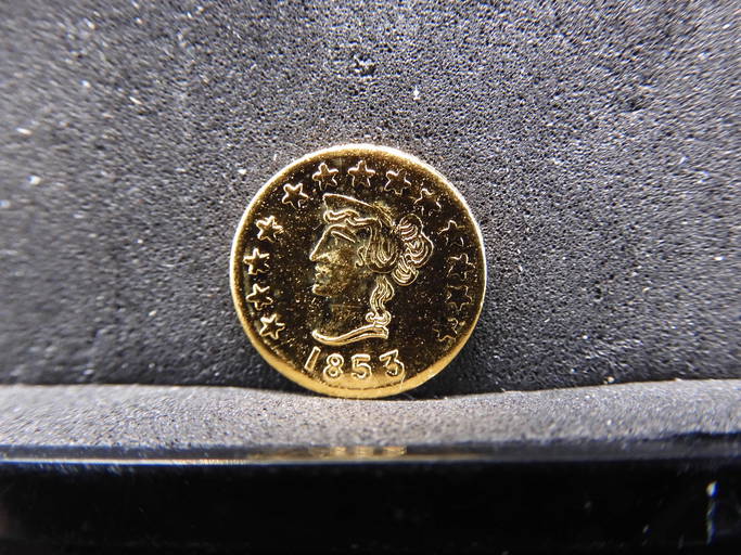 1853 1/4 Dollar California Gold Coin