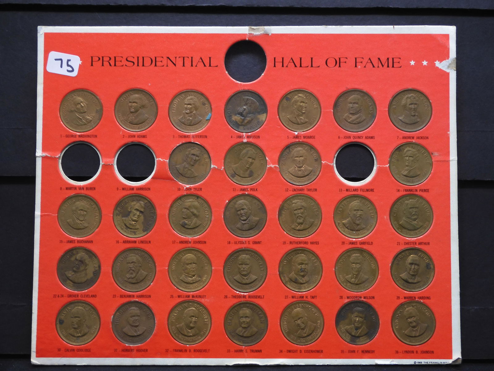Presidential Hall Of Fame Token Set Rare