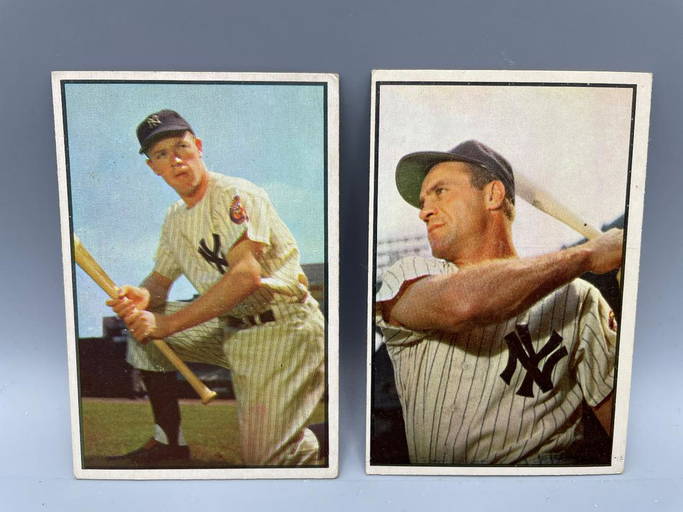 1953 Bowman Color Gil Mcdougald #63 & Hank Bauer #84