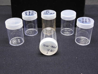 Six Empty Coin Tubes