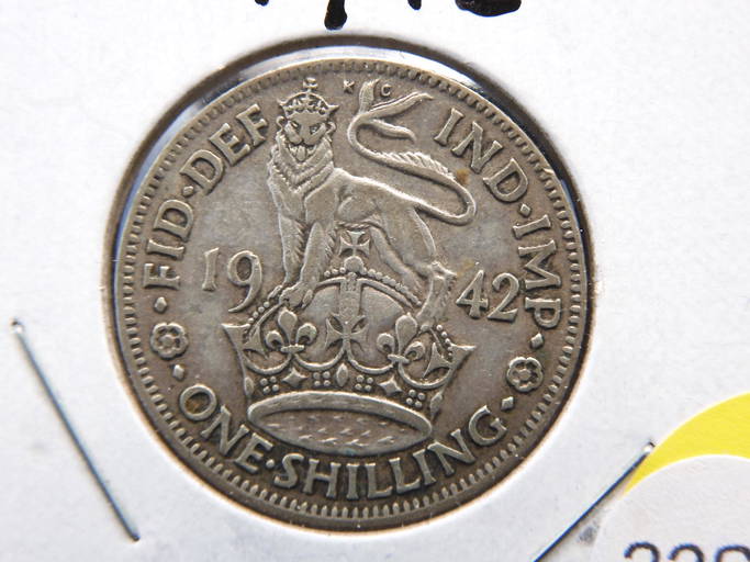 1942 Gb 1 Shilling Silver
