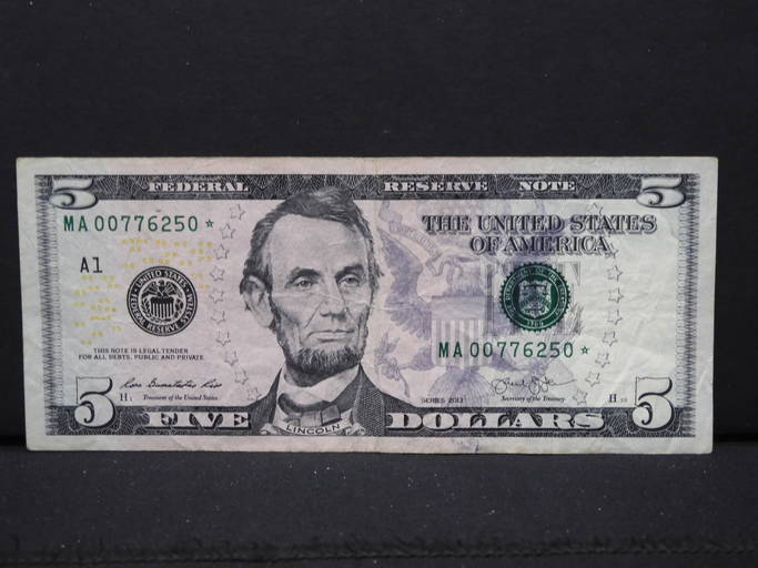 2013 Five Dollar Star Note