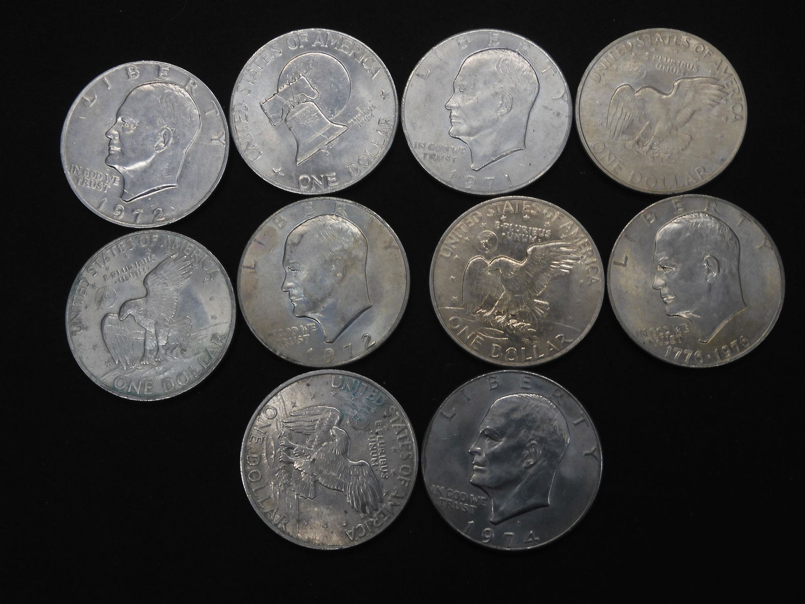 10 Pieces Eisenhower Ike Dollars All Clad Mixed Dates