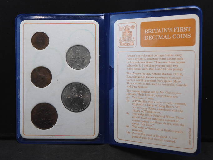 Britain's First Decimal 5 Coin Set w/ Historic Folder - Jun 28, 2021 ...