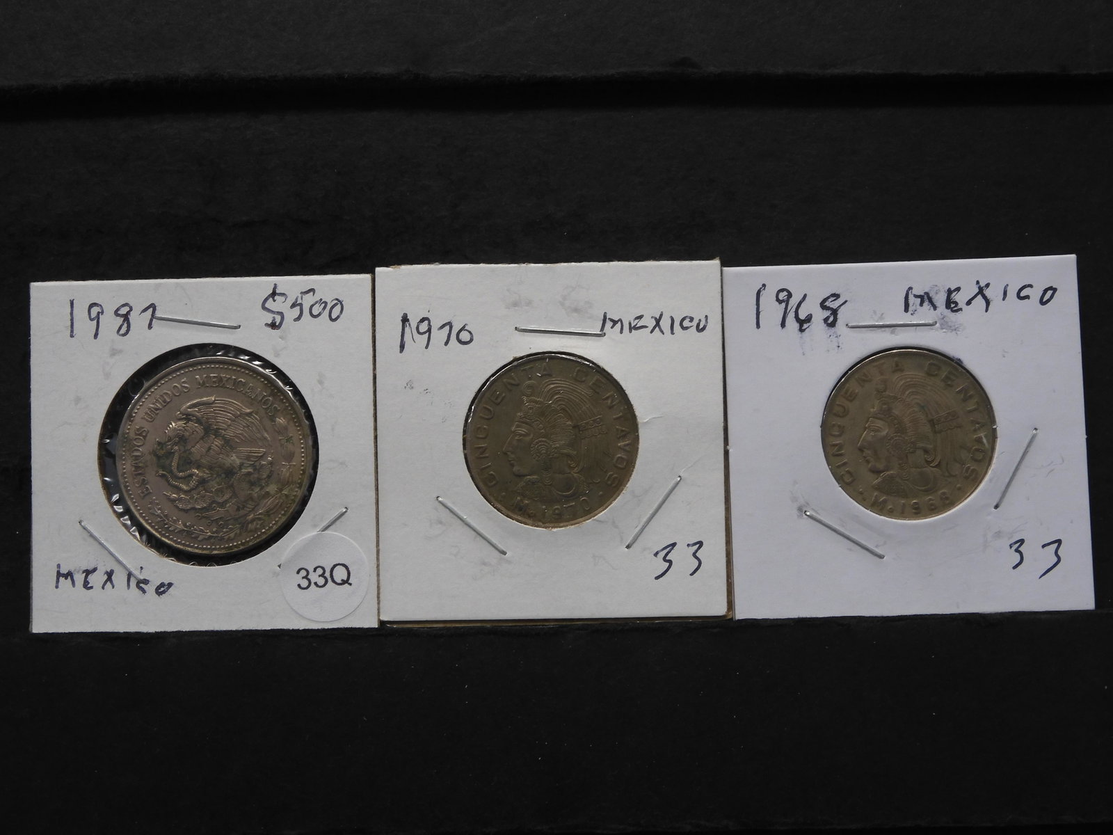 1968, 1970 & 1987 Mexican Coins