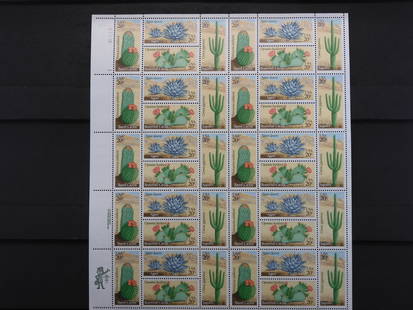 1981 Usps 50 States 20 Cent Stamp Sheet $10 Face
