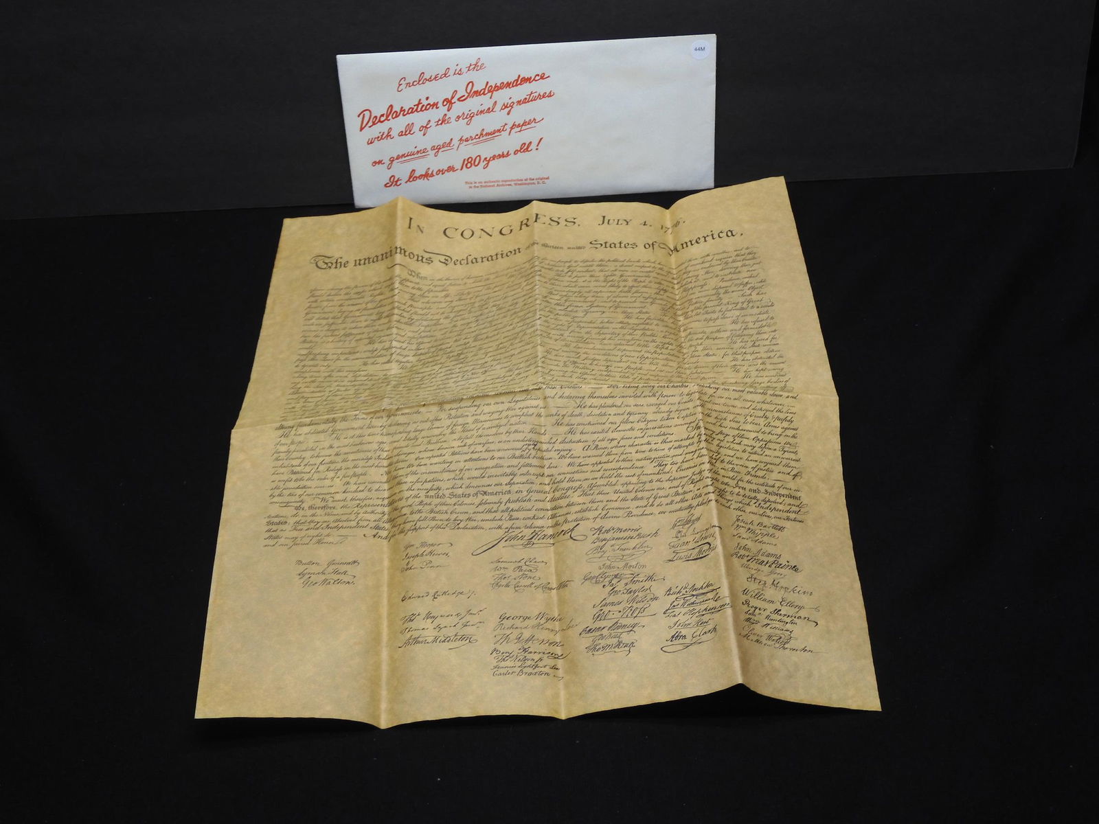 The Declaration Of Independence Replica On Aged